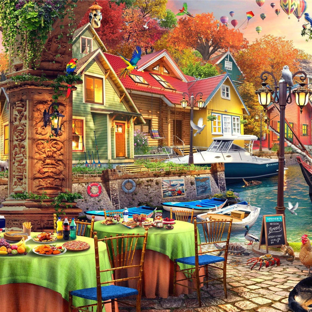Boat Club Breakfast Puzzle - 1000 Piece Luxurious Jigsaw Puzzle by ...
